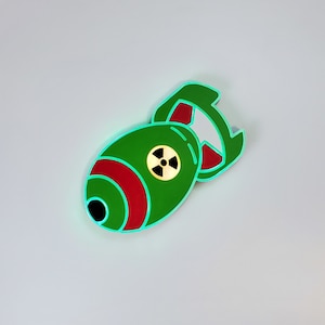 Nuclear Bomb Edge Lit LED Sign , Neon Like , Arcade Light Sign, Nuke ...