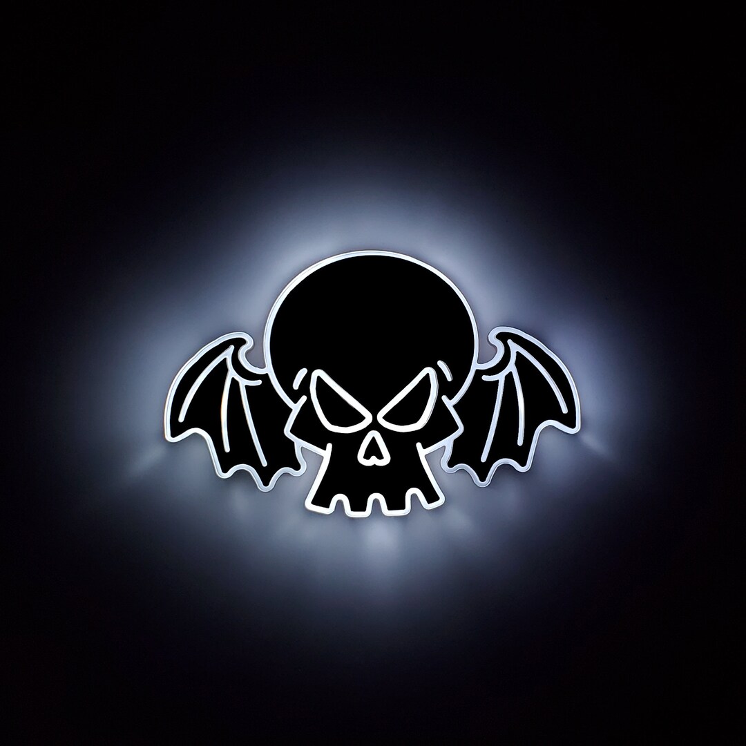 Bat Wing Skull Sign Neon Like Bat Wing Light Winged - Etsy