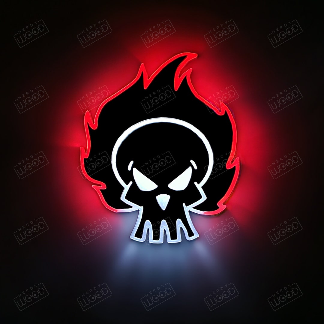 Flame Skull Sign Neon Like LED Light Wall Decor Night - Etsy
