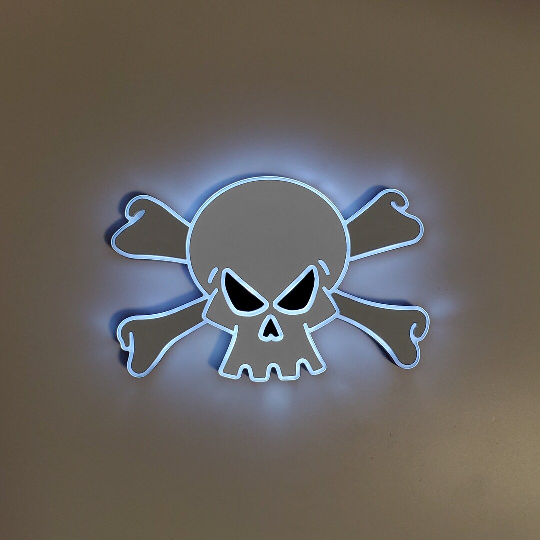 Skull and Bones Sign , Neon Like , Skull and Bones Light , Bones Skull ...
