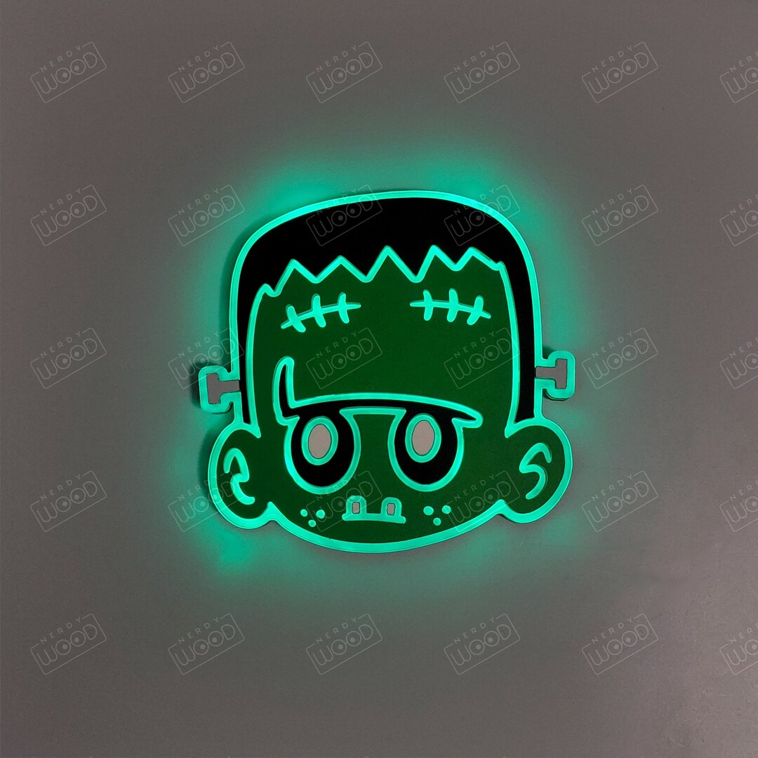 Halloween Frankenstein LED Sign, Neon-like, Edge Lit, Halloween Art - Etsy