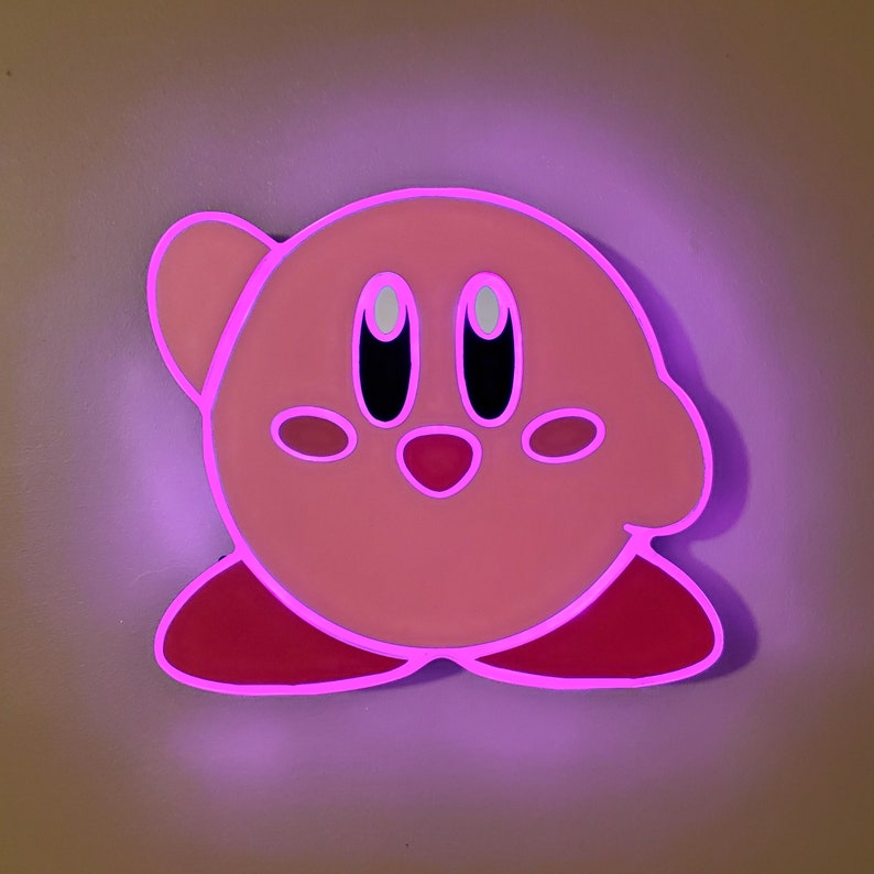 Kirby Sign Neon Like LED Light Wall Decor Night Light - Etsy