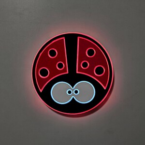 Ladybug Light Sign , Neon Like, Ladybug Night Light, Edge Lit LED ...