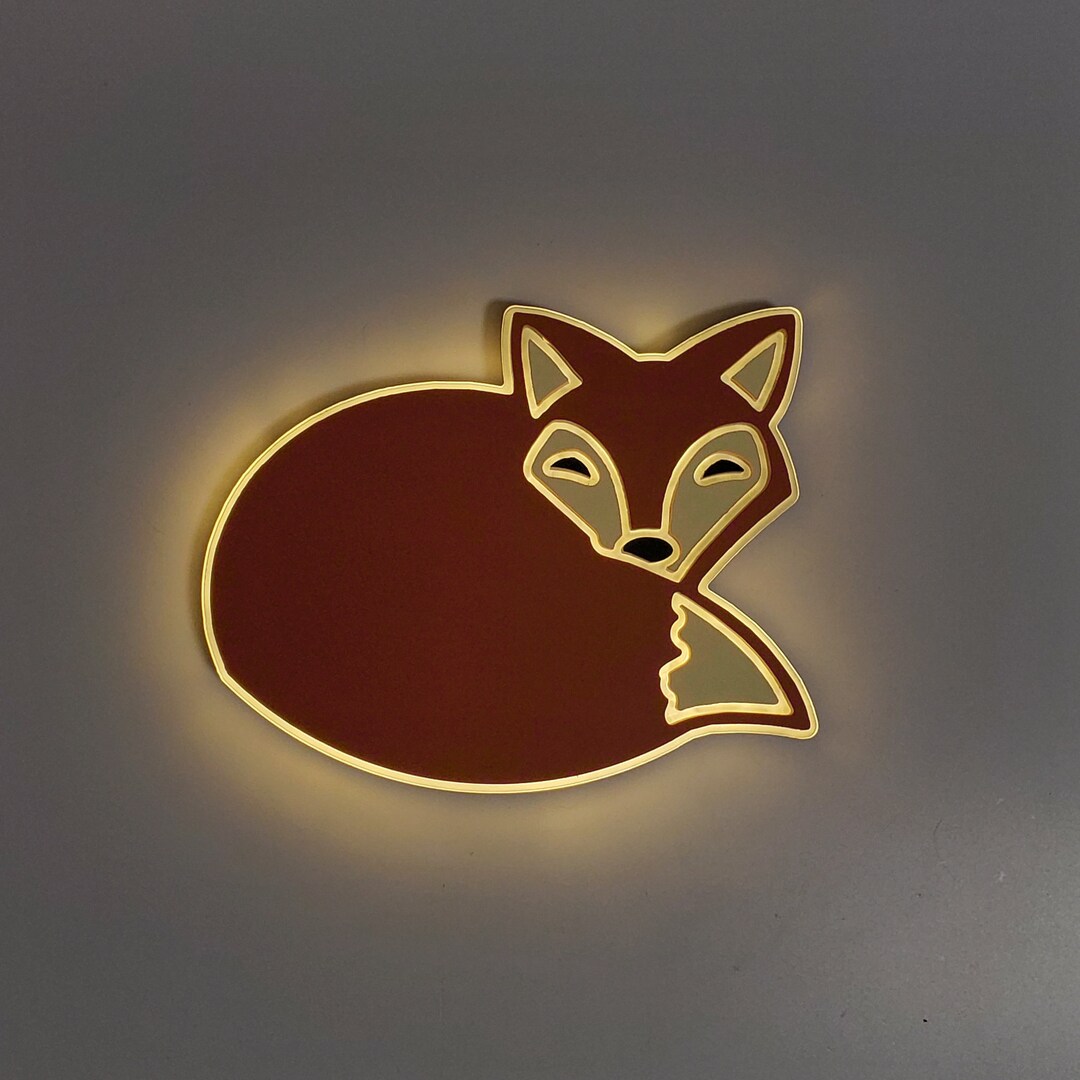 Resting Fox Edge Lit LED Sign , Neon Like , Resting Fox Light Sign ...