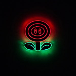 Fire Flower Sign, Neon Like, Super Mario Sign, Mario Light, Wall Decor ...