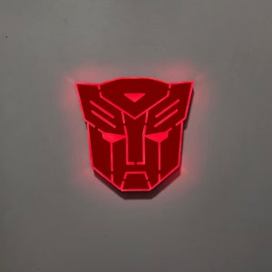 Autobot LED Sign: Transformers Fan Art, Edge Lit Decor - Etsy UK