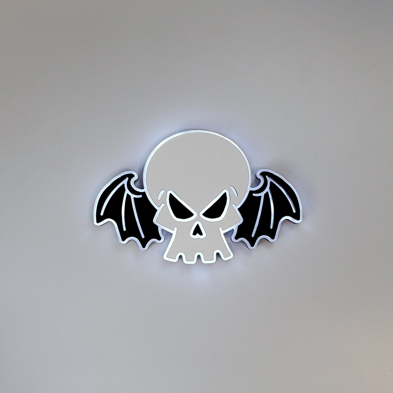 Bat Wing Skull Sign Neon Like Bat Wing Light Winged - Etsy