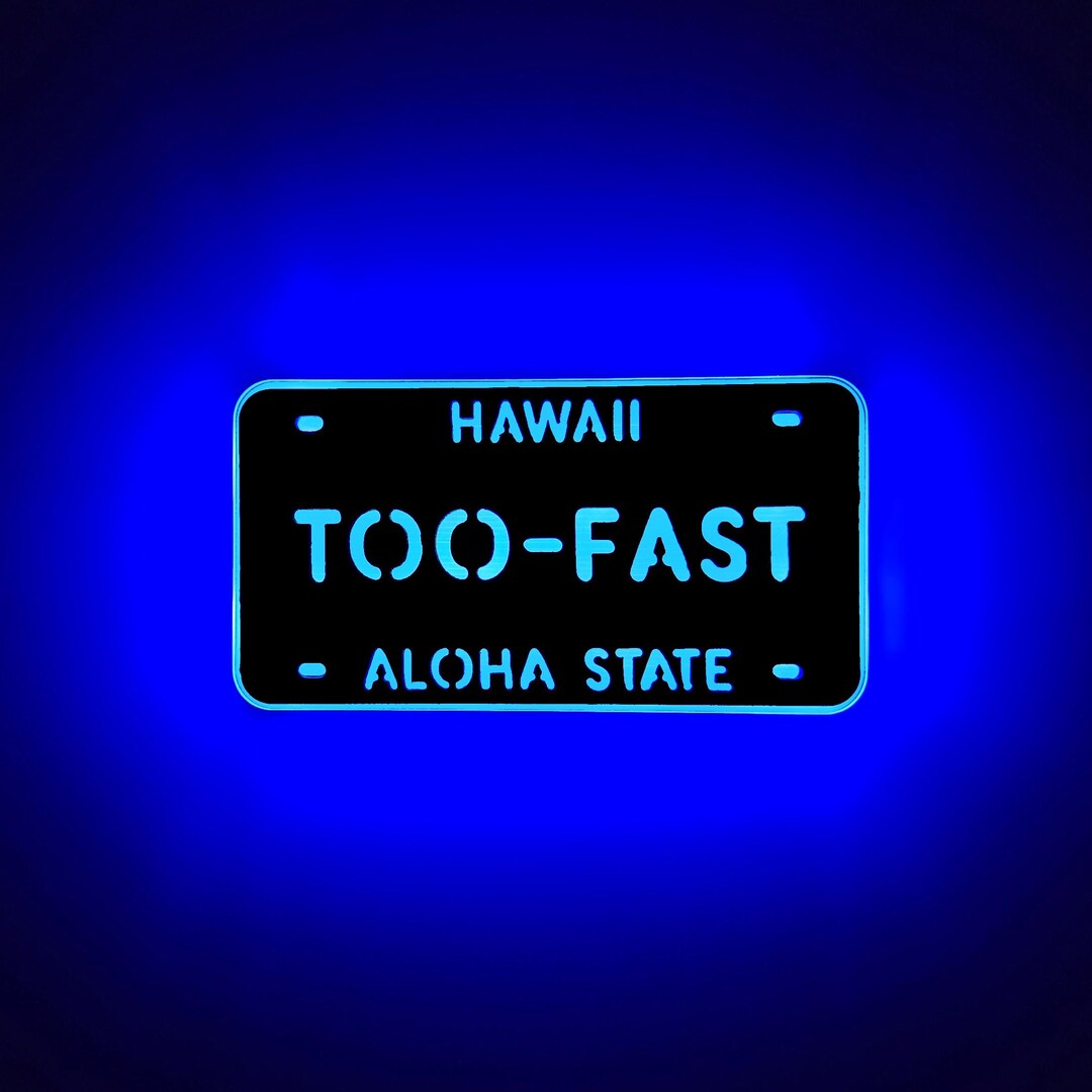 License Plate Personalized Edge Lit LED Sign, Neon Like, With State ...
