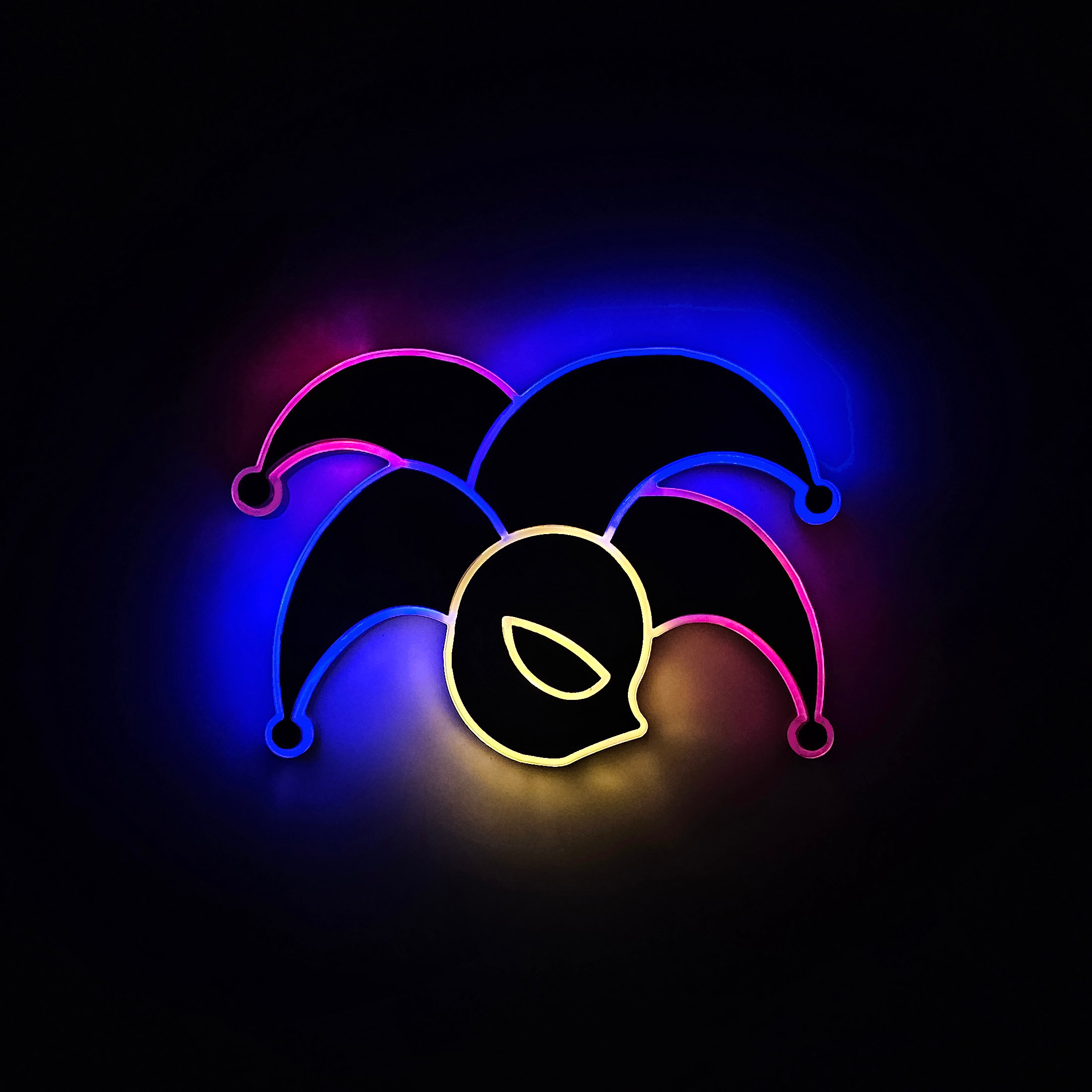 Edge Lit Jester LED Sign: Joker Night Light, Wall Decor - Etsy