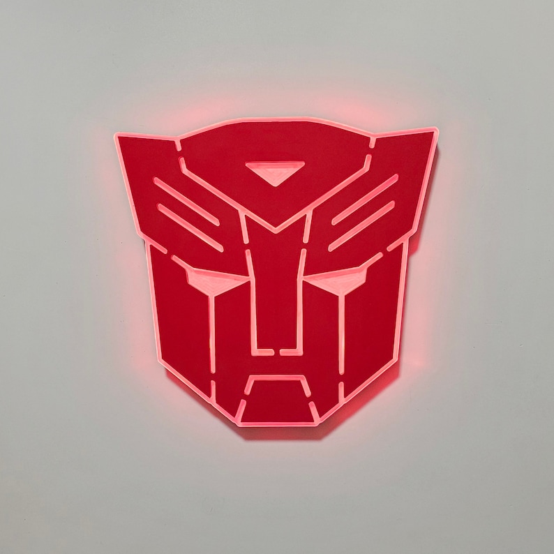 Autobot LED Sign: Transformers Fan Art, Edge Lit Decor - Etsy