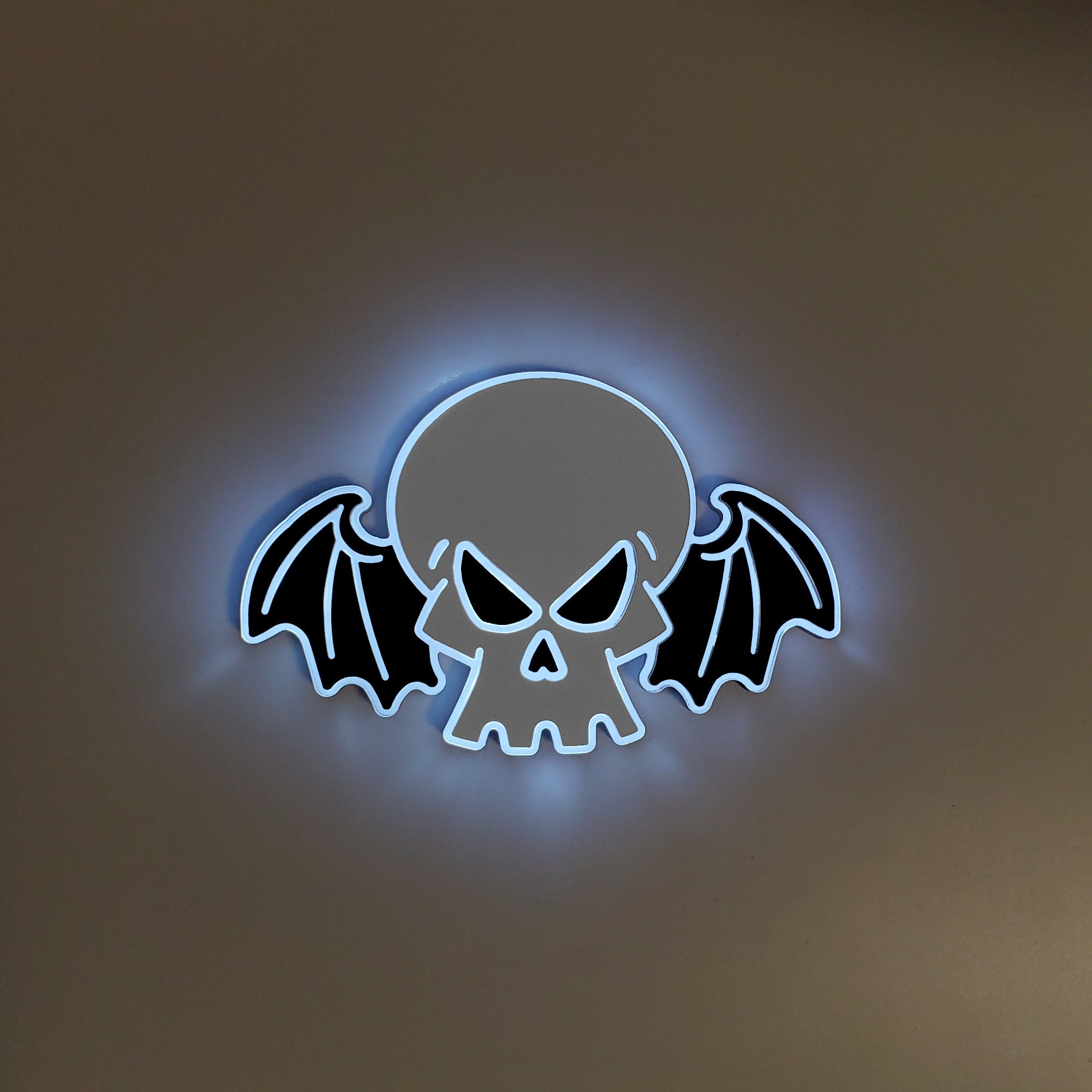 Bat Wing Skull Sign Neon Like Bat Wing Light Winged - Etsy