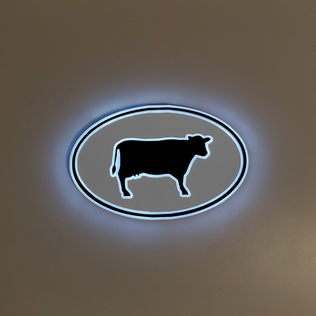 Cow Silhouette Sign, Neon Like, Cow Night Light, Edge Lit LED, Cow ...