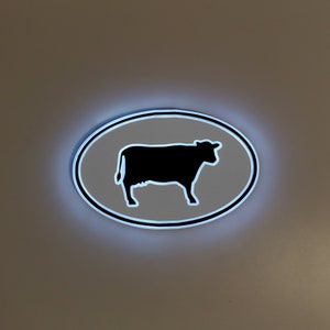 Cow Silhouette Sign, Neon Like, Cow Night Light, Edge Lit LED, Cow ...
