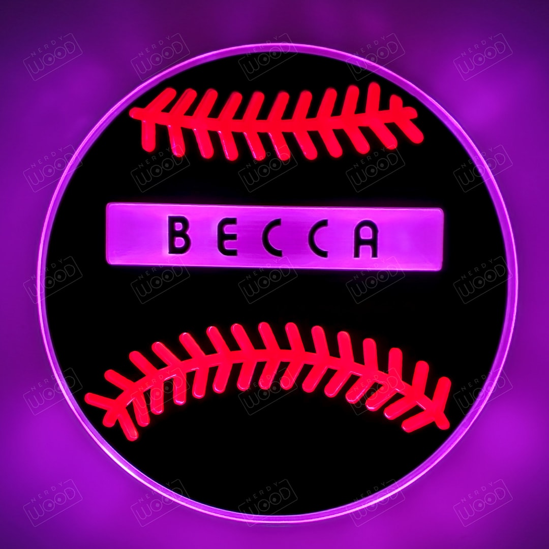 Softball Sign Personalized Edge Lit LED, Neon Like , LED , Light-up ...