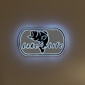 Lake Life Sign, Neon Like, LED, Lake Life Wall Decor, Lake Life Night ...