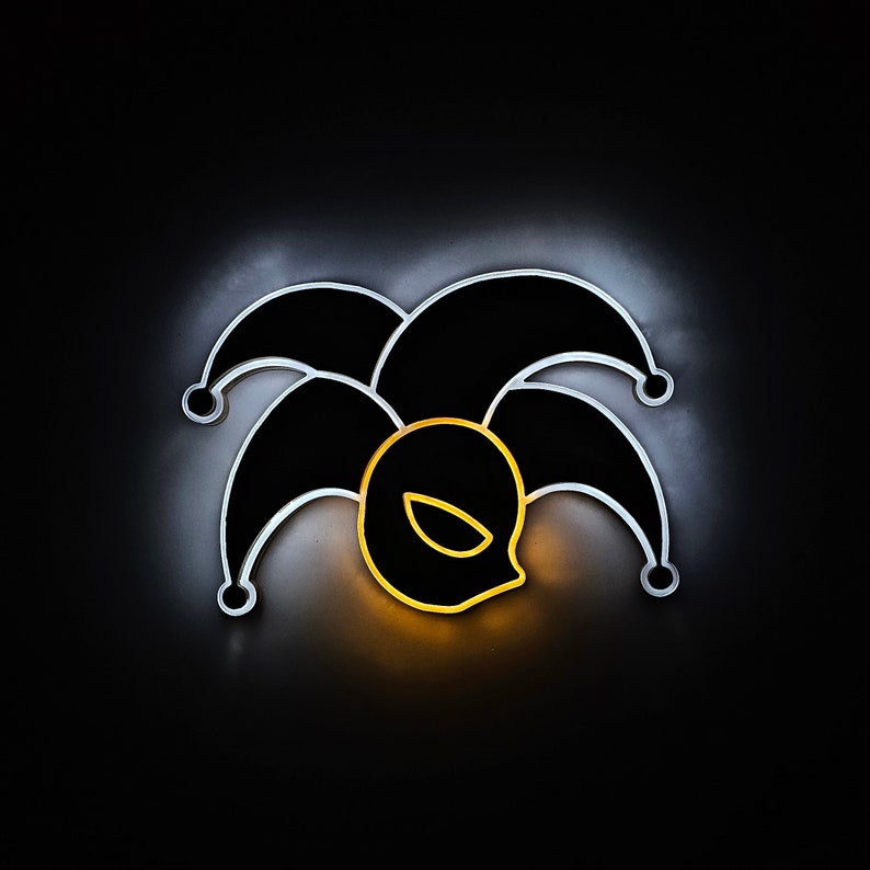Edge Lit Jester LED Sign: Joker Night Light, Wall Decor - Etsy