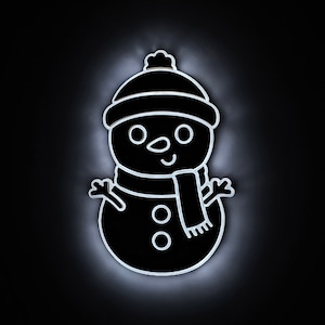 Christmas Snowman Sign , Neon Like, Snowman Light, Nerdywood, Edge Lit ...