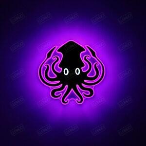 Squid Art Sign , Neon Like, Squid Night Light, Edge Lit LED, Squid ...