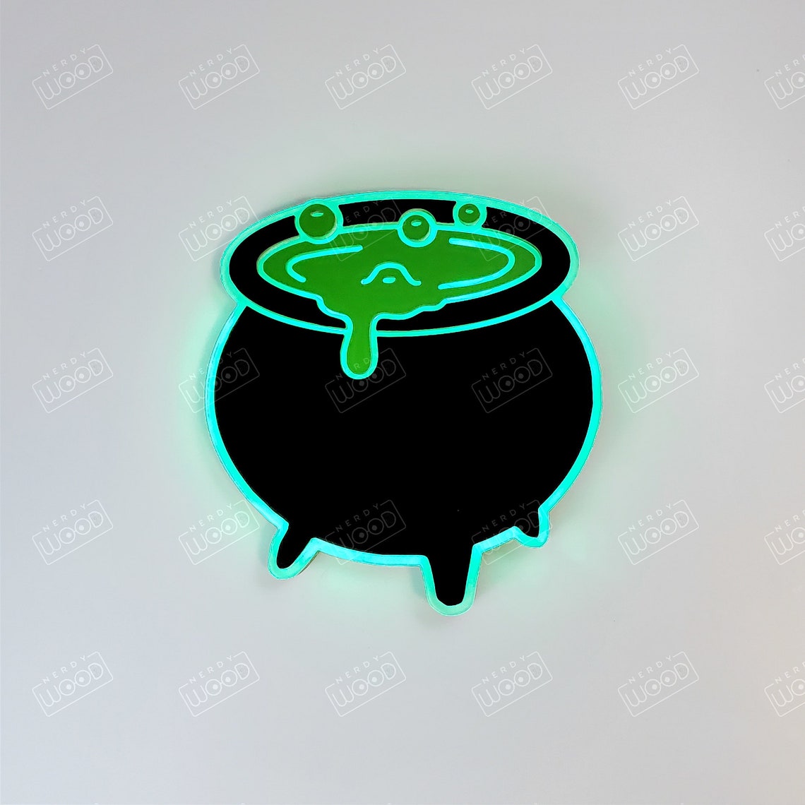 Halloween Cute Witch Cauldron Sign Neon Like Witch Cauldron - Etsy