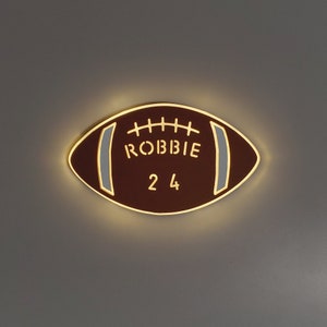 Football Light up Wall Sign, Football Neon Like, Football Night Light ...