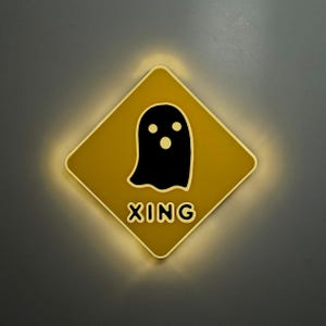 Halloween Ghost Xing Sign , Neon Like, Ghost Night Light, Edge Lit LED ...