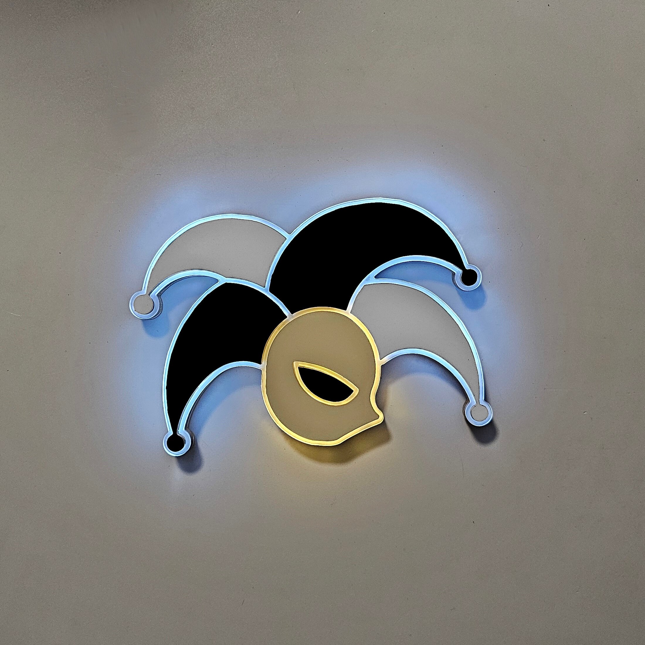 Edge Lit Jester LED Sign: Joker Night Light, Wall Decor - Etsy