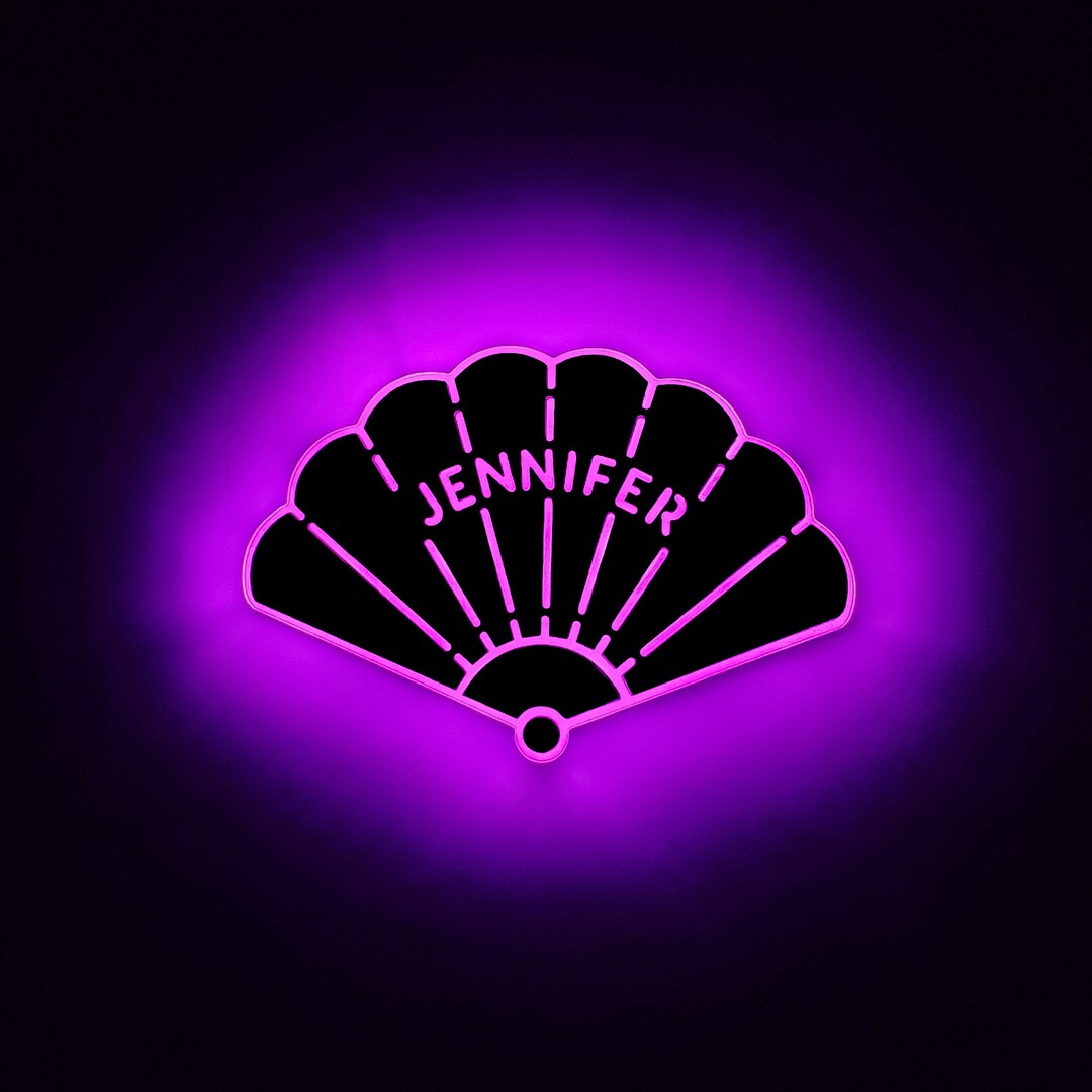 Oriental Fan Wall Sign , Neon Like, Fan Night Light, Edge Lit LED ...