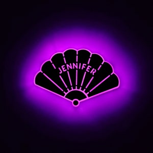 Oriental Fan Wall Sign , Neon Like, Fan Night Light, Edge Lit LED ...