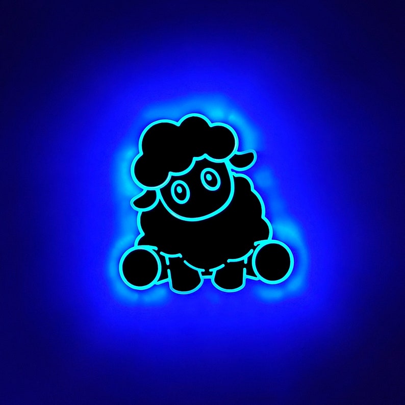 Cute Sheep Light Sign, Sheep Neon Like, Sheep Night Light, Edge Lit LED ...