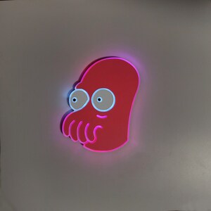Zoidberg Sign, Neon Like , LED, Zoidberg Light Art , Zoidberg Wall ...