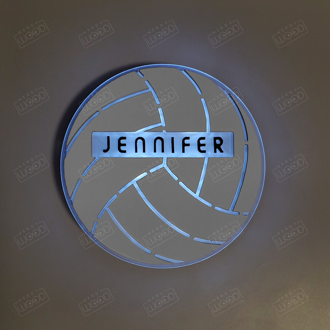 Personalized Volleyball LED Sign: Edge Lit Name Night Light - Etsy