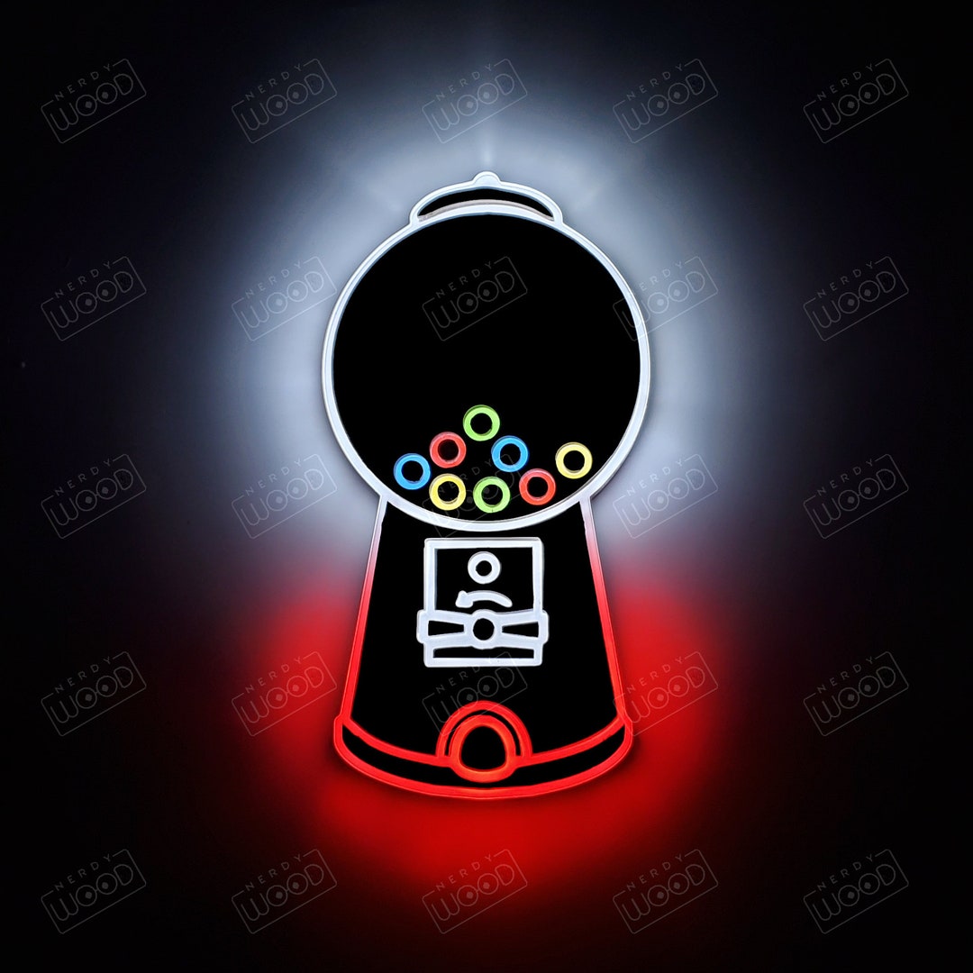 Gumball Machine Sign Neon Like LED Wall Decor Night - Etsy