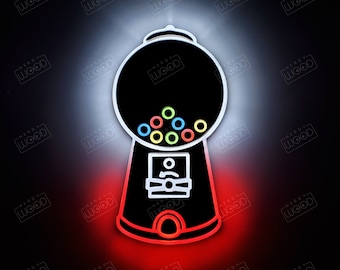 Neon Gumball Machine Art - Etsy