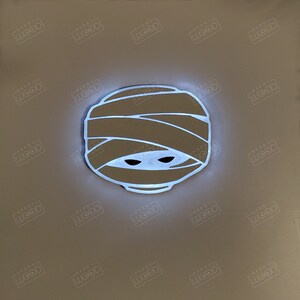 Halloween Cute Mummy Sign , Neon Like, Mummy Night Light, Edge Lit LED ...