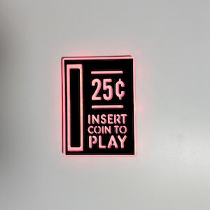 Edge Lit Arcade Sign: Insert Coin LED Light - Etsy