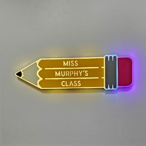 Pencil LED Sign: Teacher Classroom Decor - Etsy