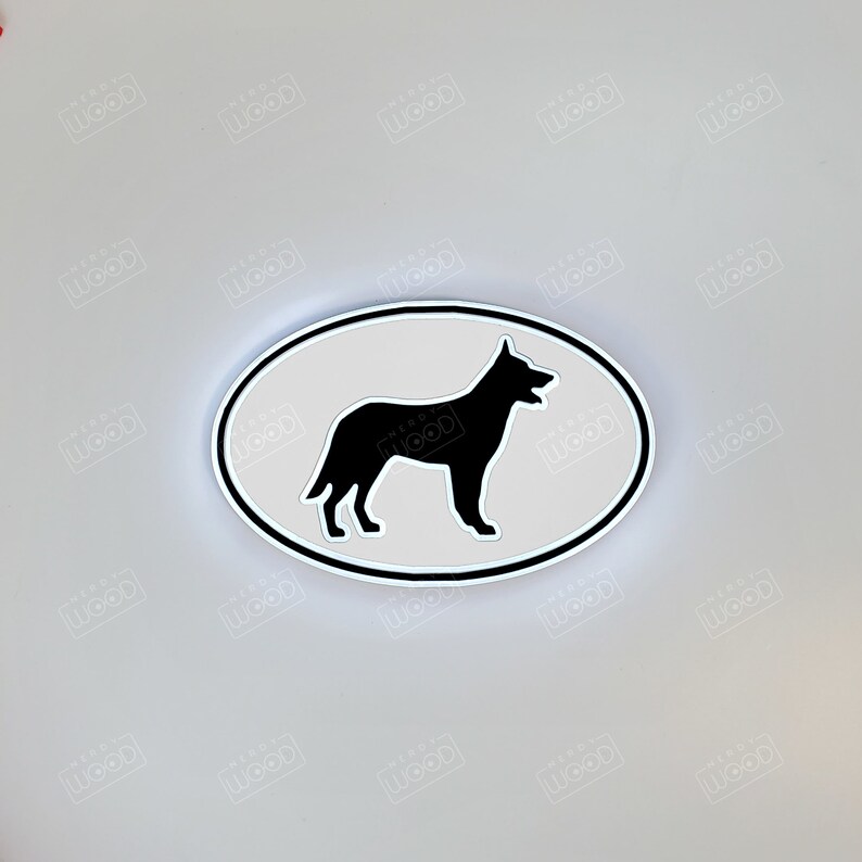 German Shepherd LED Silhouette Sign: Edge Lit Dog Art - Etsy
