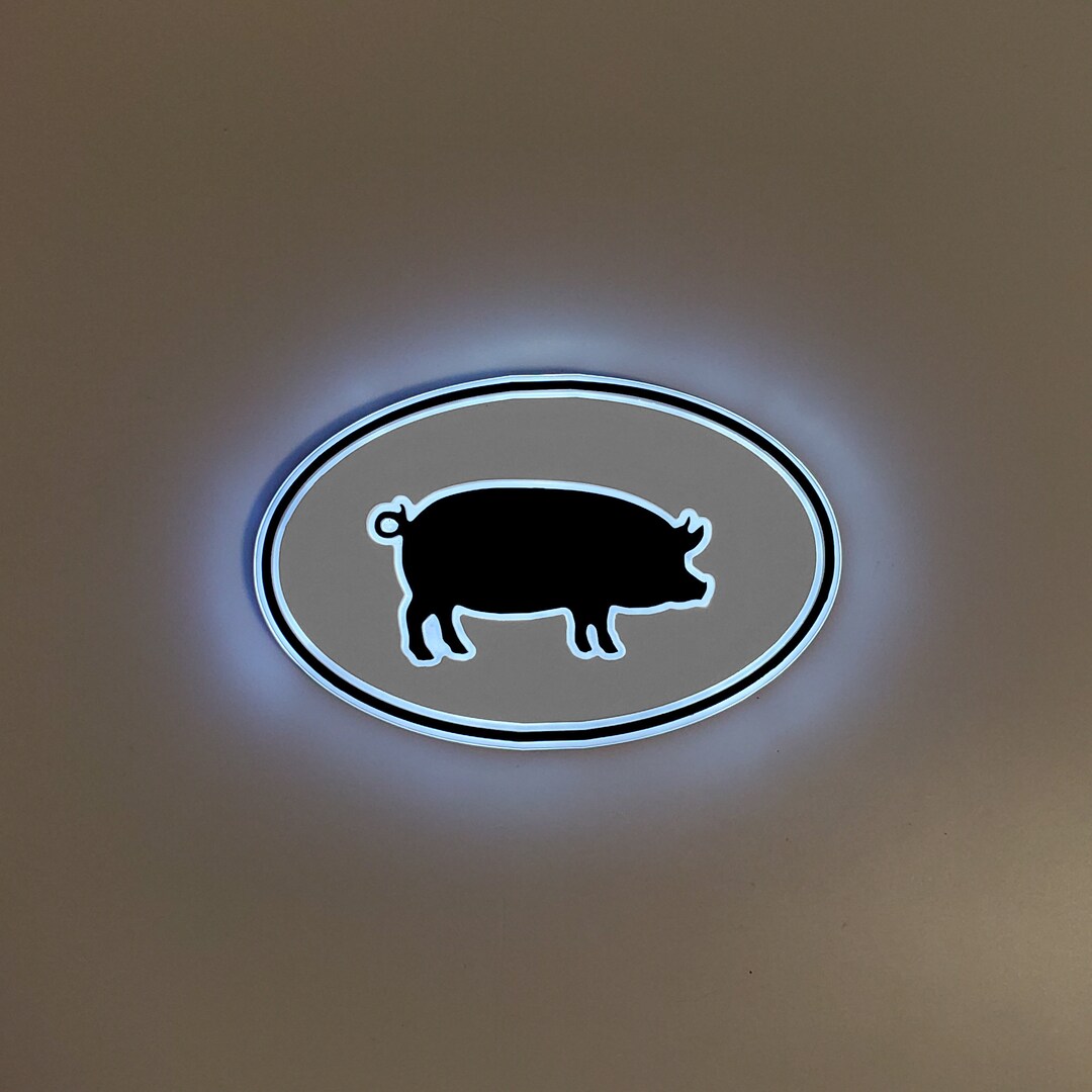 Pig Silhouette Sign, Neon Like, Pig Night Light, Edge Lit LED, Pig ...