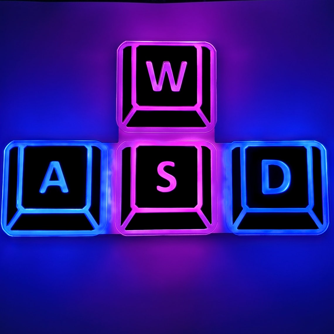 WASD Keys Edge Lit LED Sign Neon Like LED Arcade - Etsy