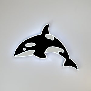 Orca Whale Light up Sign , Neon Like , LED , Killer Whale Decor, Night ...