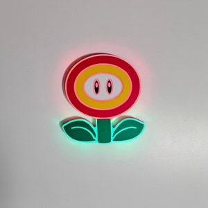 Fire Flower Sign, Neon Like, Super Mario Sign, Mario Light, Wall Decor ...