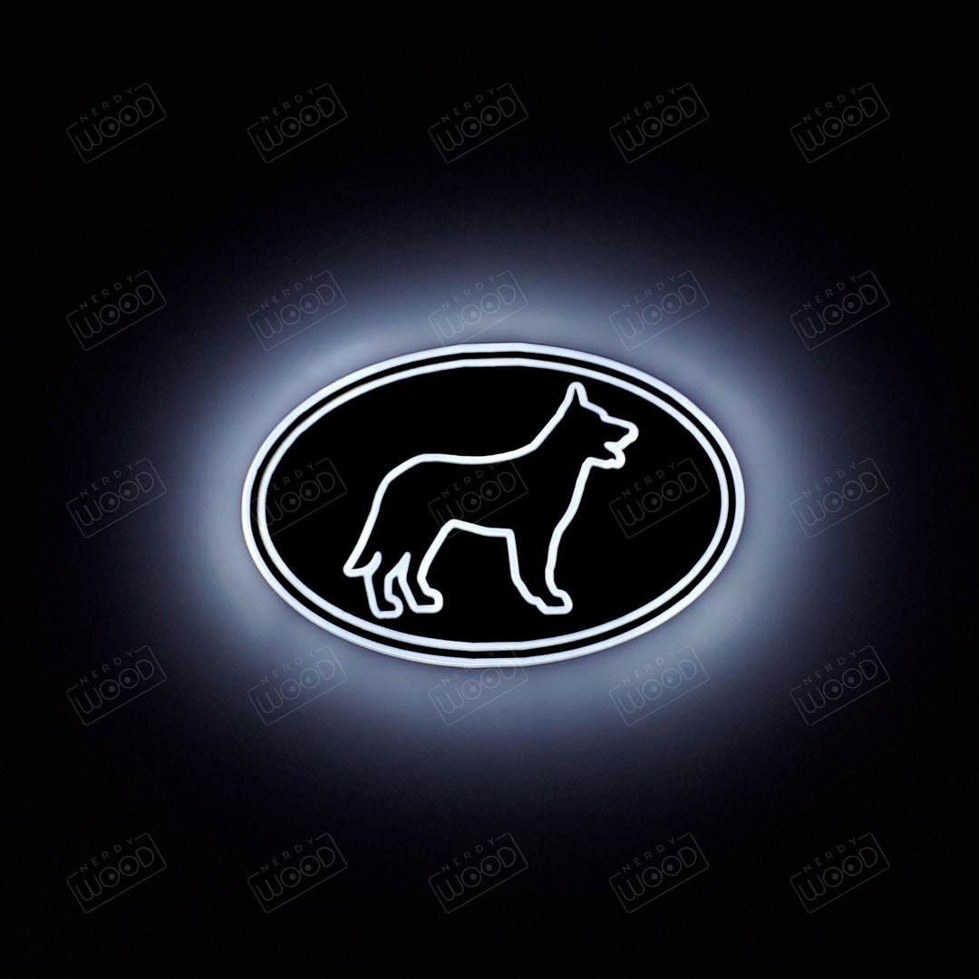 German Shepherd LED Silhouette Sign: Edge Lit Dog Art - Etsy