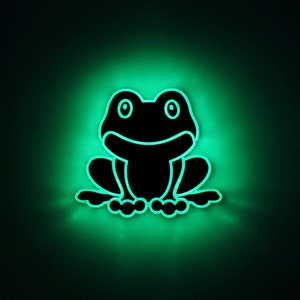 Cute Frog Light Sign, Frog Neon Like, Frog Night Light, Edge Lit LED ...