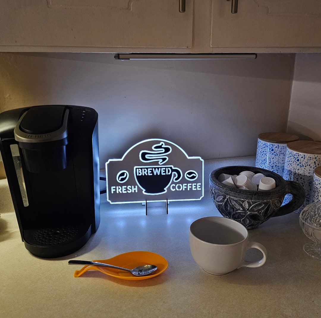 Fresh Brewed Coffee Light Sign, Coffee Neon Like, Coffee Bar Light ...