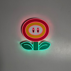 Fire Flower Sign, Neon Like, Super Mario Sign, Mario Light, Wall Decor ...