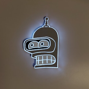 Bender Sign, Neon Like , LED, Bender Light Art , Bender Wall Decor ...