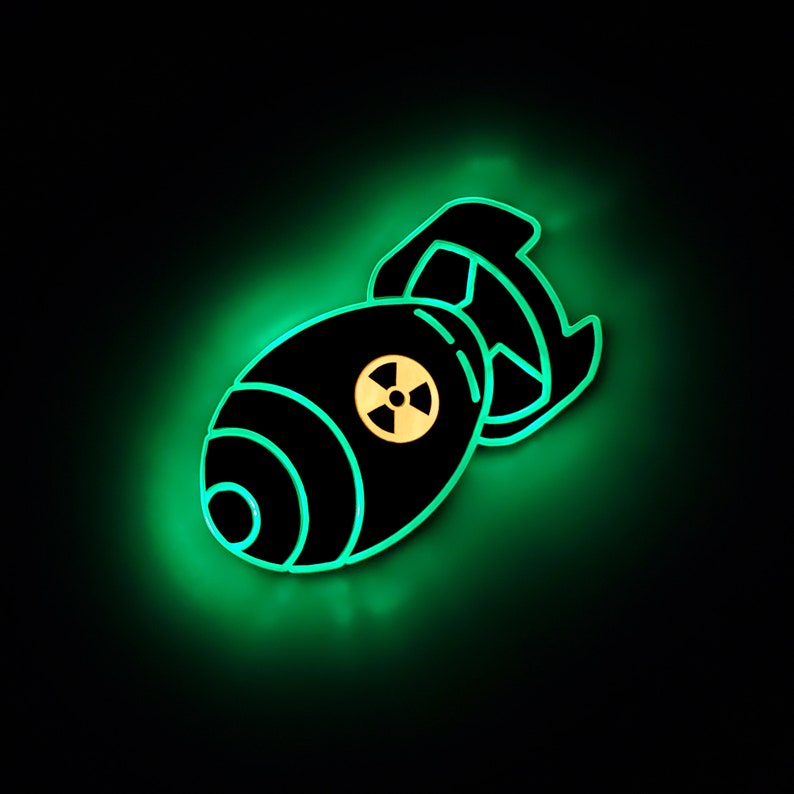 Edge Lit Nuclear Bomb LED Sign, Arcade Light - Etsy