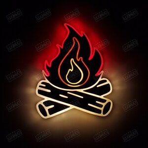 Campfire LED Sign: Edge Lit Neon-like Wall Decor - Etsy