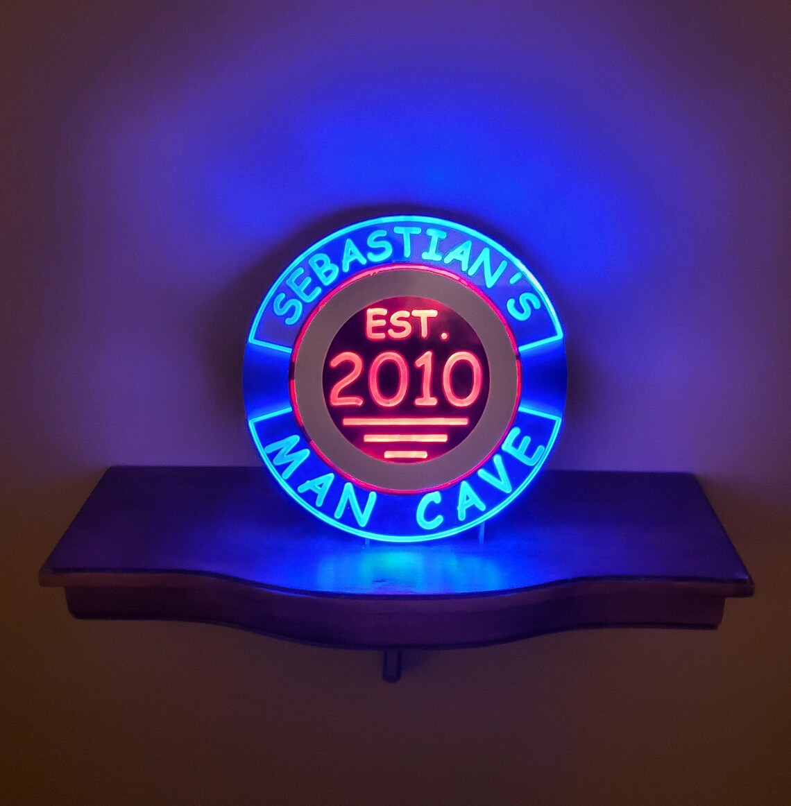Man Cave Personalized Edge Lit LED Sign Neon Like LED - Etsy