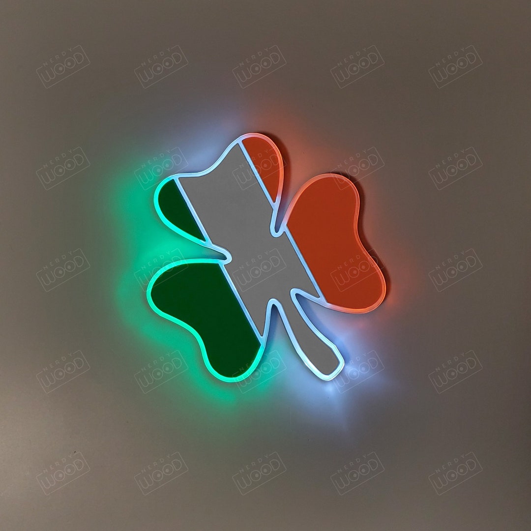 Irish Clover Edge Lit LED Sign , Neon Like , Irish Clover Light Sign ...